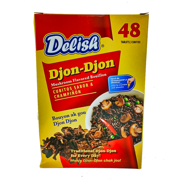 Delish Djon Djon Mushroom Flavored Bouillon Cubes – 48 Pack – Komes Kreyol