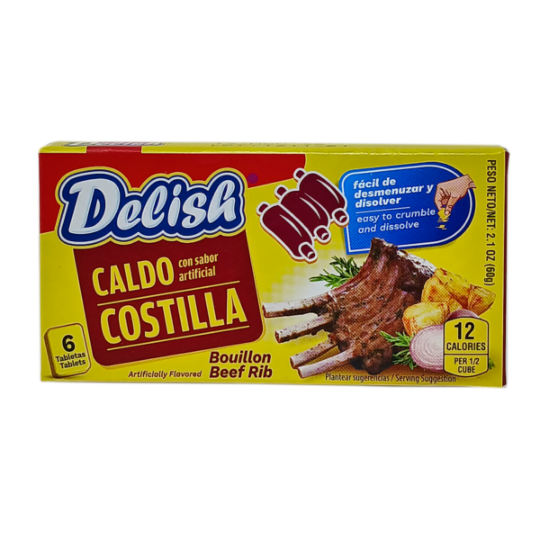 Delish Caldo Sabor Costillas 6 Tablets 60g – Komes Kreyol
